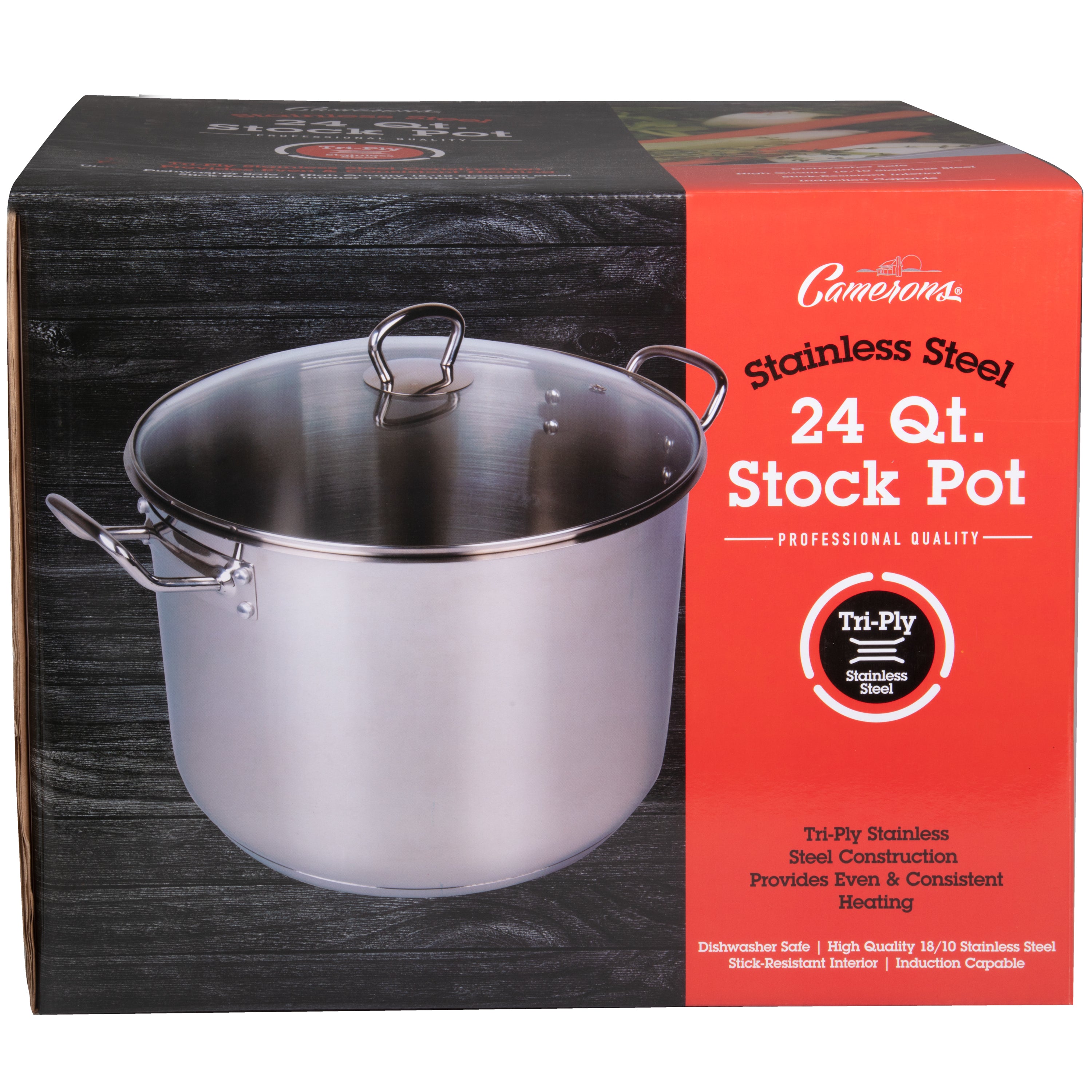 24 QUART STAINLESS STEEL STOCKPOT W/LID – Vermont Kitchen Supply