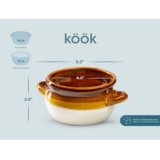 KOOK PUEBLA CERAMIC FRENCH ONION SOUP CROCK 18OZ – Vermont Kitchen Supply