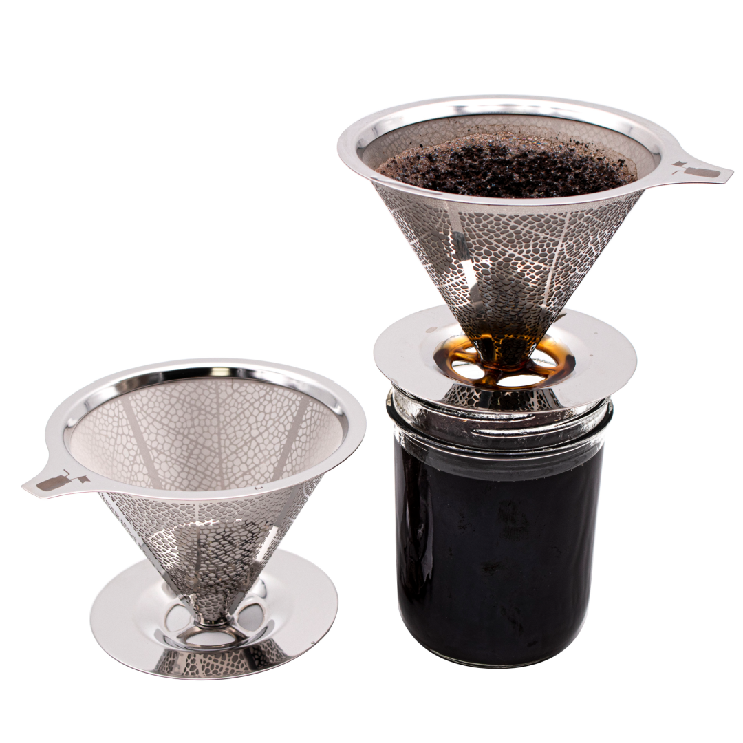 STAINLESS STEEL POUR OVER DRIP COFFEE FILTER FOR MASON JARS – Vermont ...